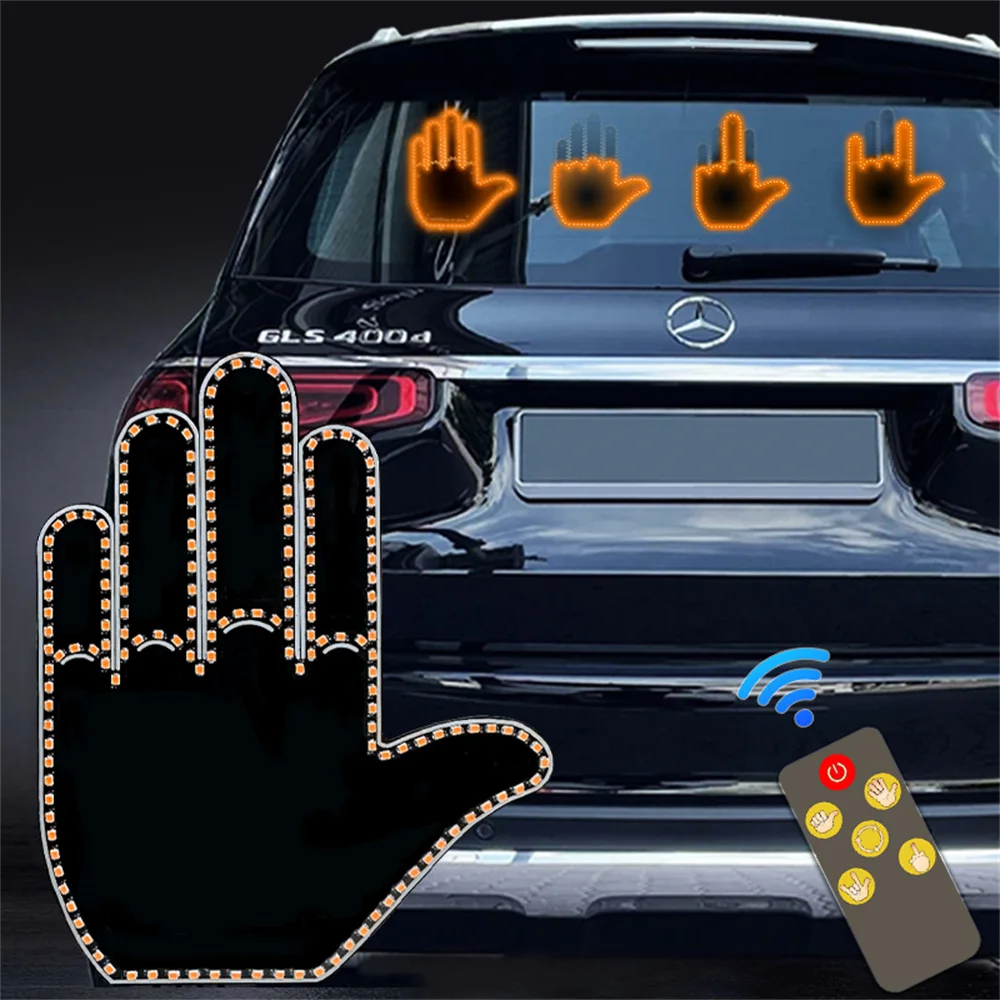 LED-Fun-Gesture-Hand-Warning-Light-Car-With-Remote-Control-Auto ...