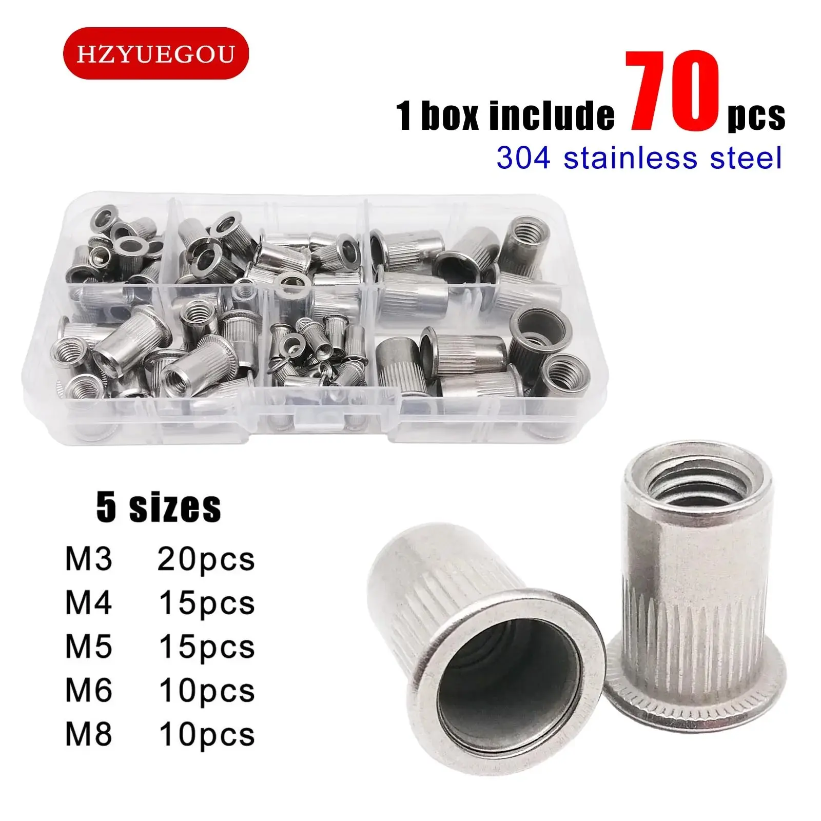 70-unids-caja-A2-304-tuerca-de-remache-de-inserci-n-de-acero-inoxidable ...