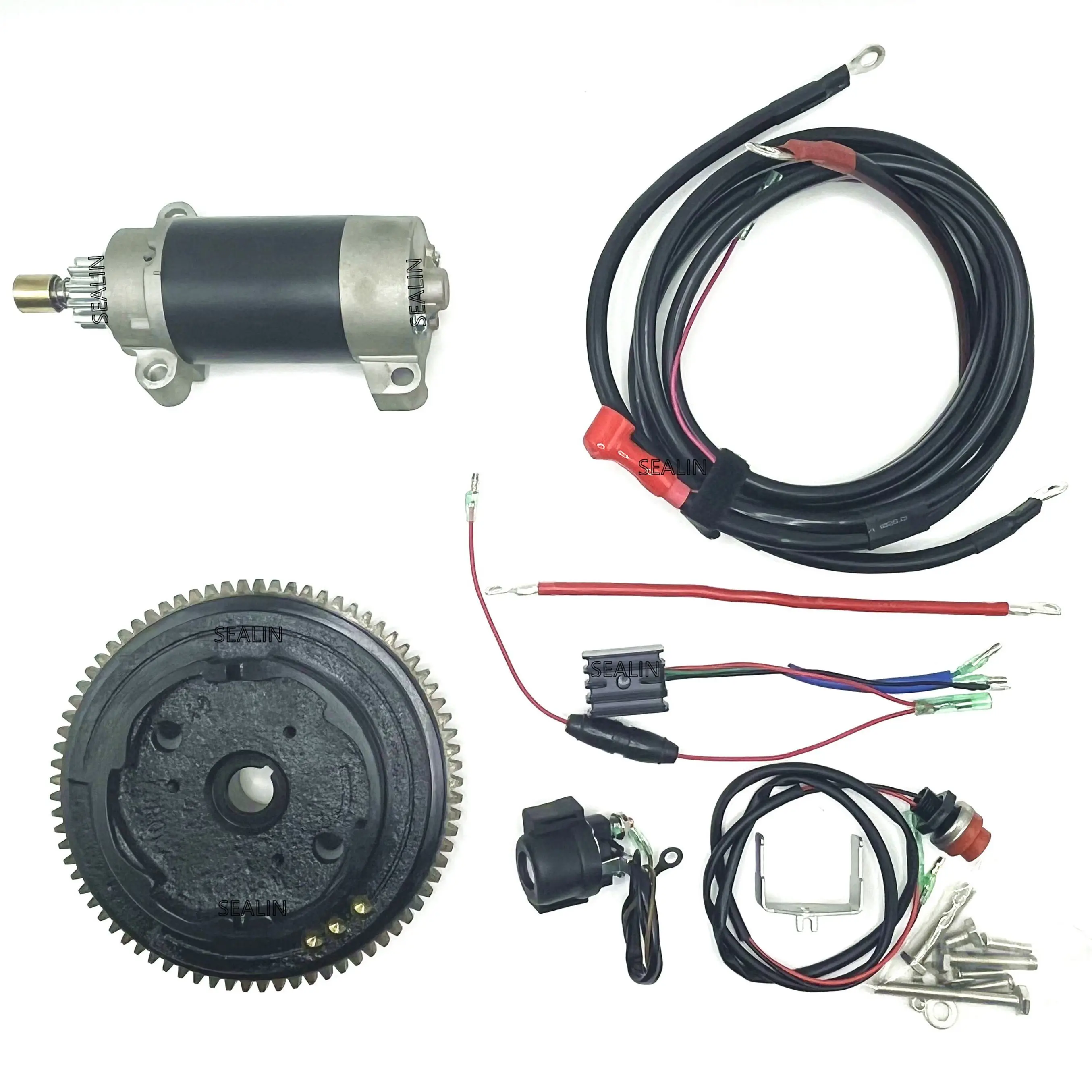 Electric-Start-Motor-Flywheel-Kit-For-YAMAHA-PARSUN-HIDEA-F20-6AH-4 ...