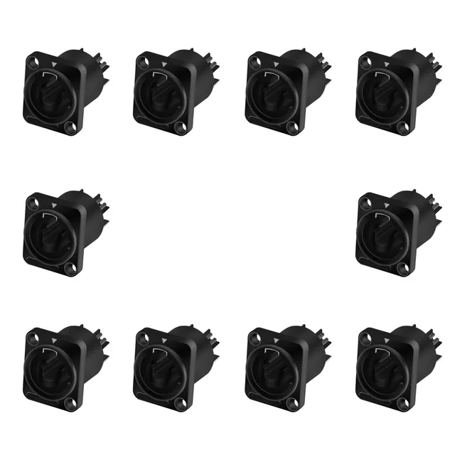 10pcs/lot Black/White AC Powercon Connector Input/Output LED power ...