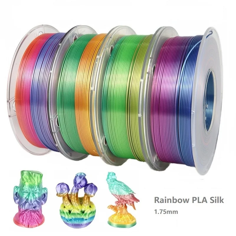 Rainbow-Filament-Silk-PLA-1-75mm-1kg-3D-Printer-Filament-Silky-Luster ...