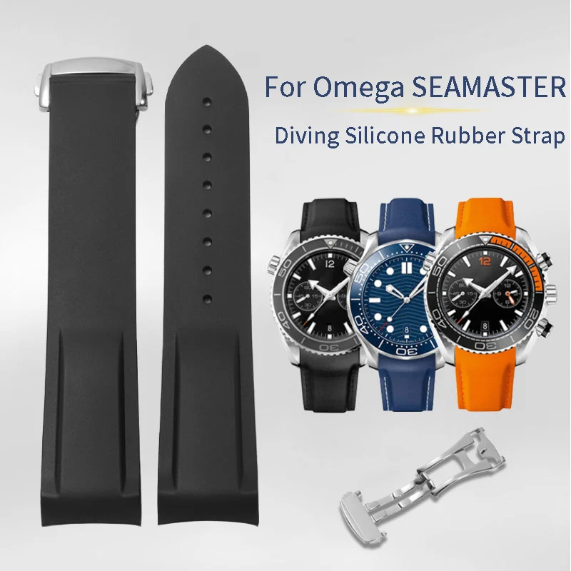 For Omega Seamaster 300 Speedmaster Planet Ocean 600 20mm 22mm Rubber ...