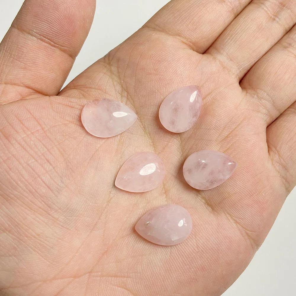 Natural Rose Pink Quartzs Crystals Cabochon Beads Water Drop Shape Cabochon Cameo No Drilled Hole Cabochons for Jewelry Making AliExpress