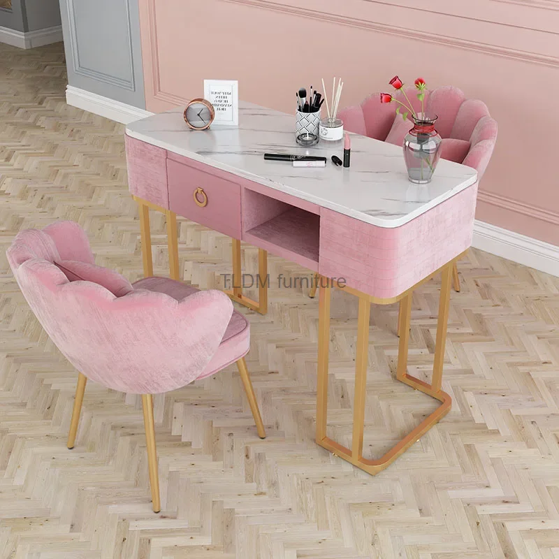Modern-Minimalist-Nail-Tables-Manicure-Shop-Table-and-Chair-Set-Light ...