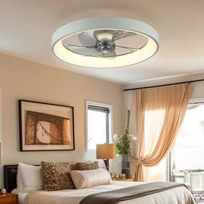 Modern-Low-Floor-Ceiling-Fan-With-Light-For-Loft-Bedroom-Dining-Room ...