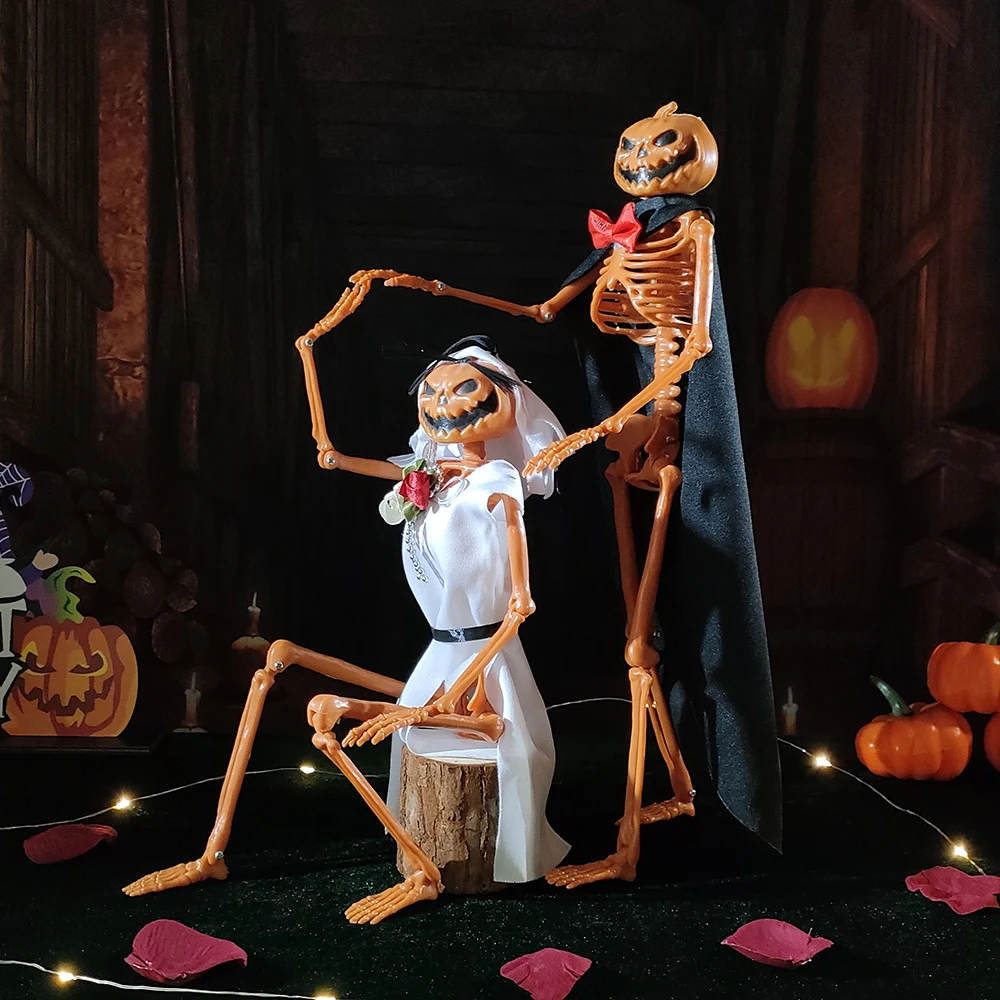1-Set-Halloween-Skeleton-Bride-and-Groom-Horror-Human-Bones-Skeleton ...