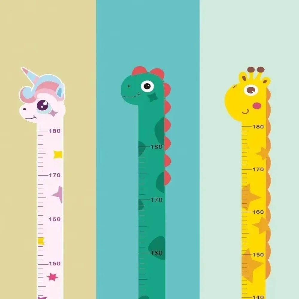 1pc Cartoon Animals Height Measure Wall Sticker Giraffe Wallpaper for ...