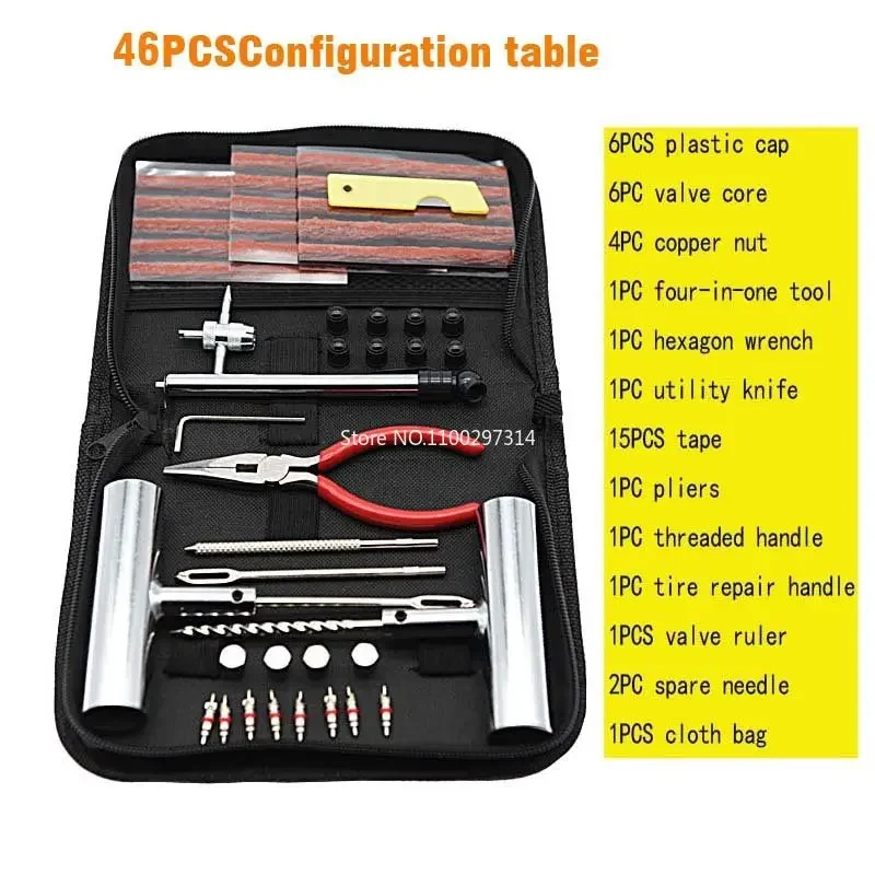 46-pcs-Car-Tire-Repair-Tool-Tire-Repair-Kit-Studding-Tool-Set-Auto-Bike ...