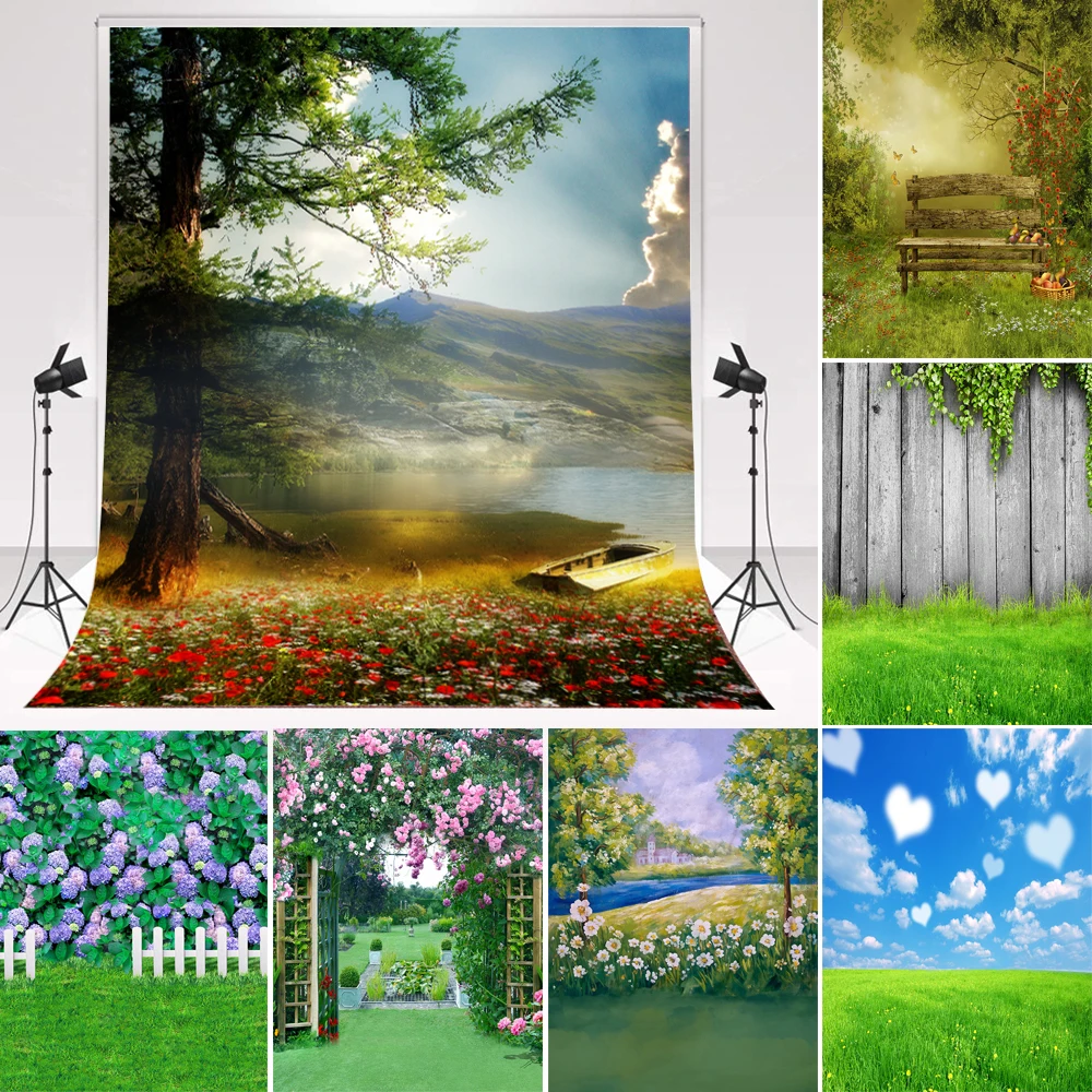 Spring-Garden-Photography-Background-Village-Vine-Grassland-Trees ...