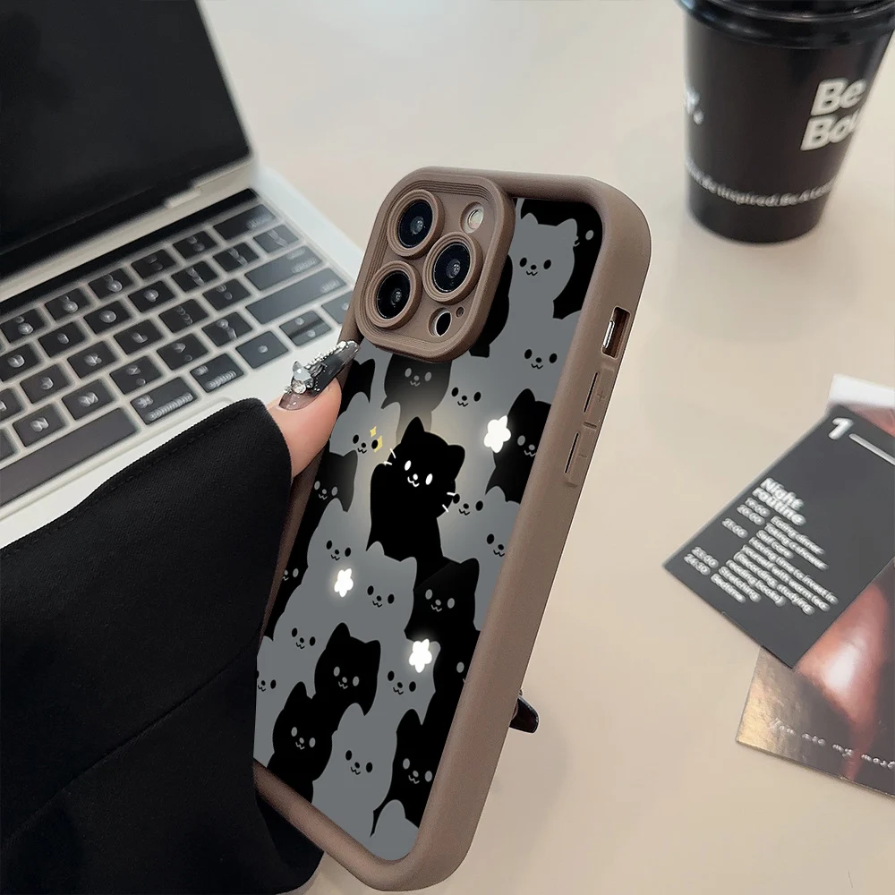 Adorable Cartoon Cat Silicone Phone Case Cover for S24 FE (4)