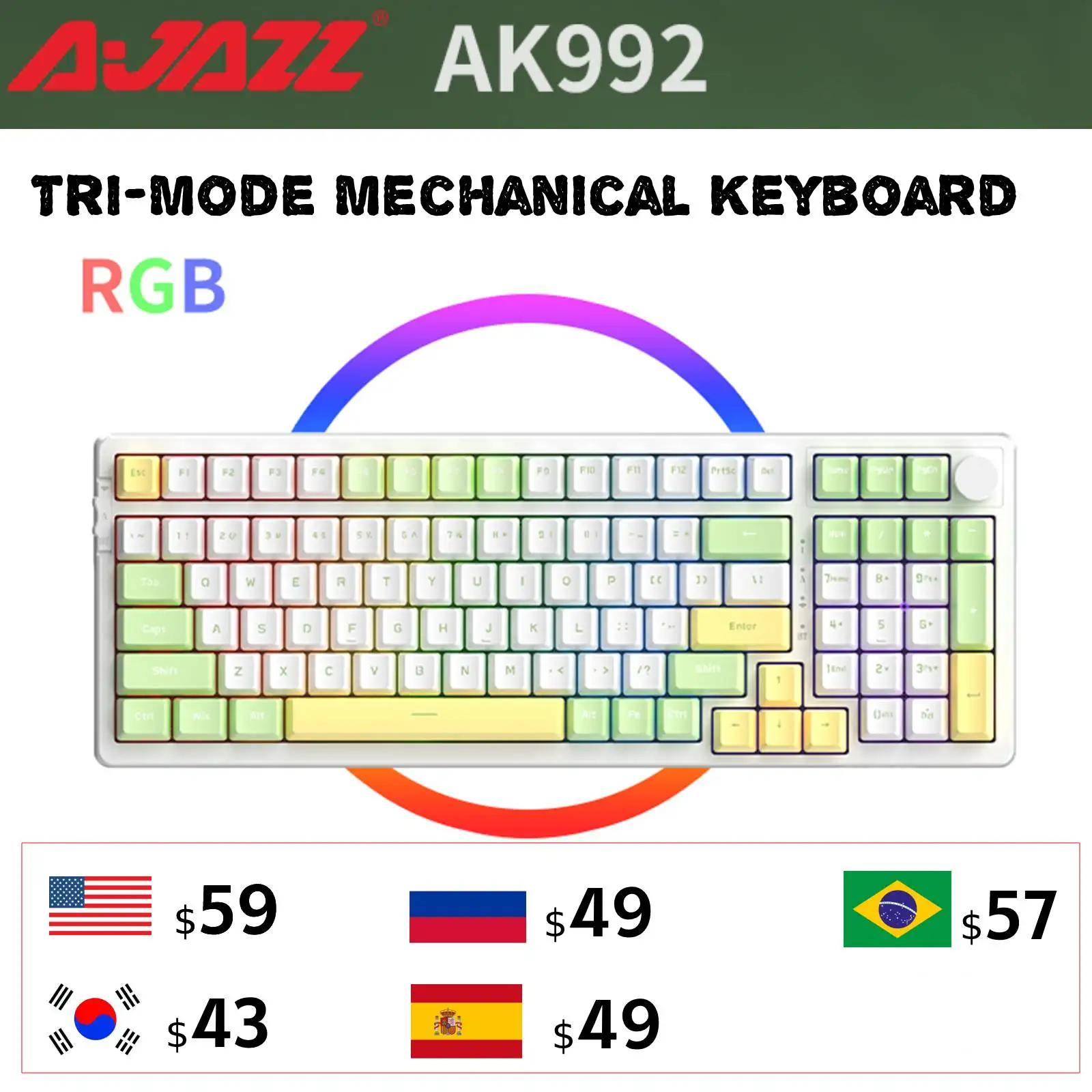 AJAZZ-AK992-RGB-100-Keys-Bluetooth-Gaming-Mechanical-Keyboard-2-4G ...