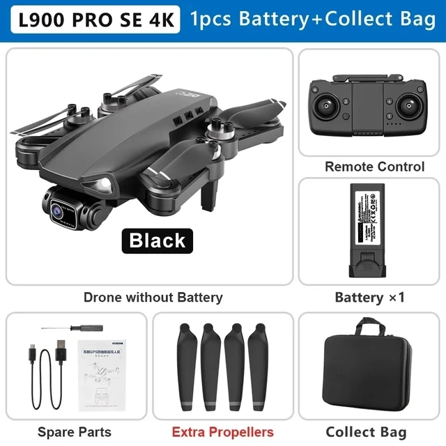L900 Pro SE MAX GPS Drone 4K Professional Dual HD Camera 5G FPV 360 ...