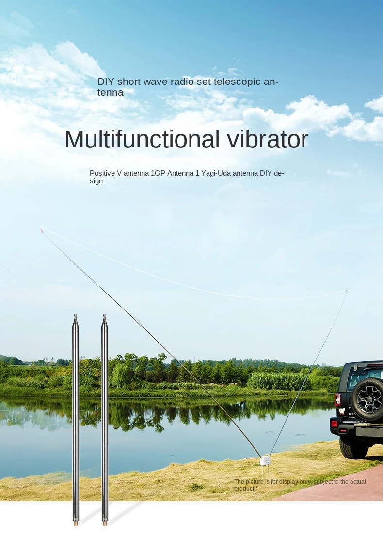 2pcs 5.6m Stainless Steel Whip Antenna Pull Rod For Hf Radio Positive V ...