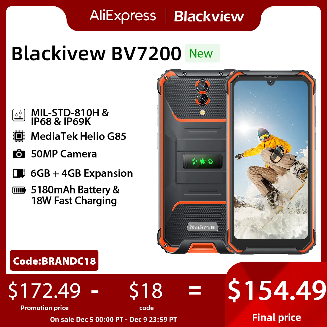 Blackview teléfono inteligente BV7200 con Android 12, 6GB + 128GB ...