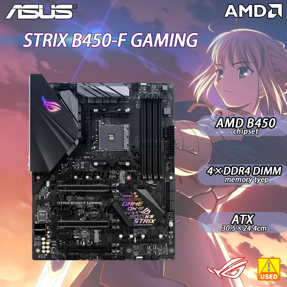 Placa-base-B450-AM4-ASUS-ROG-STRIX-B450-F-GAMING-Mining-compatible-con ...