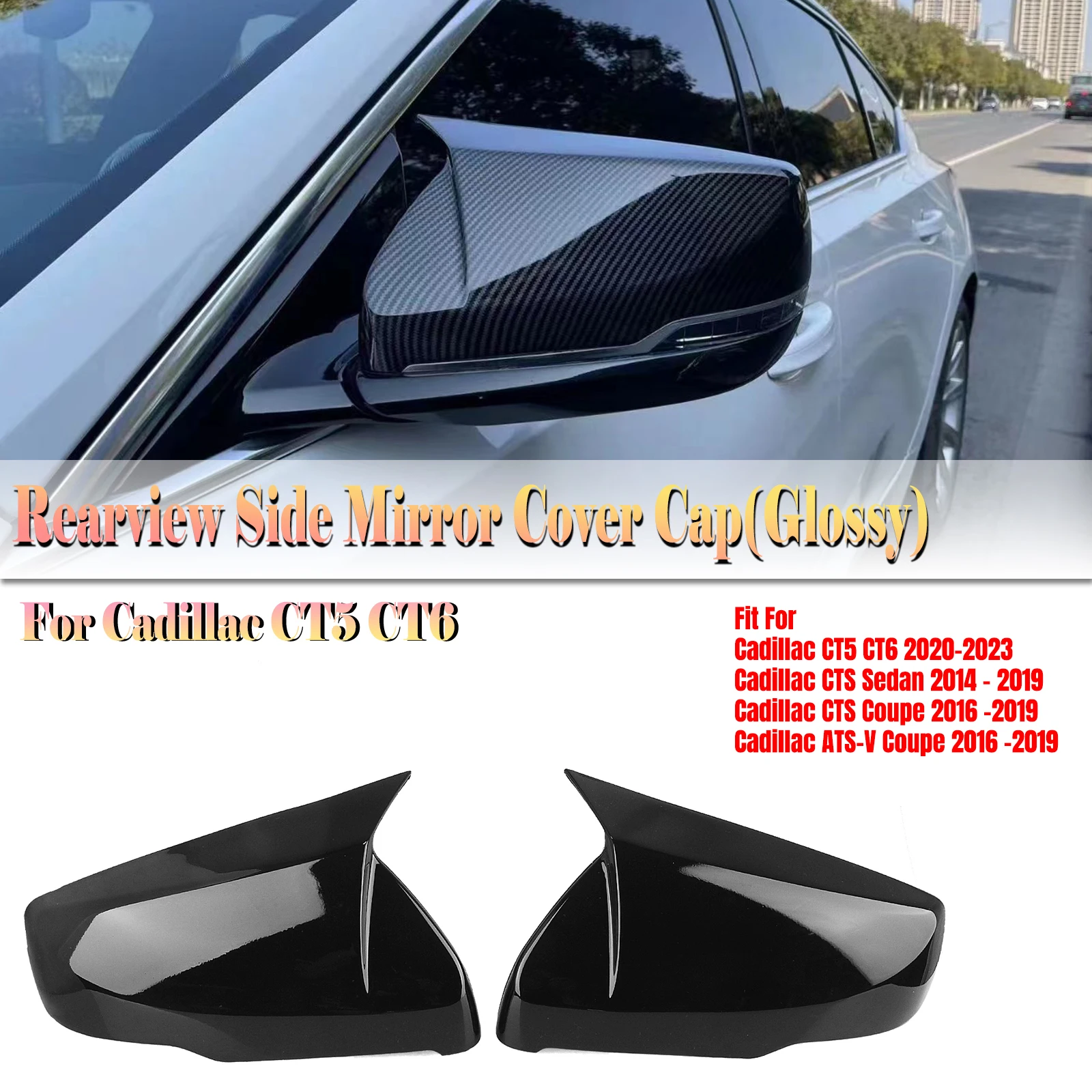 2-PCS-Car-Rearview-Mirror-Cover-Exterior-Rear-View-Cap-Reverse-Case ...