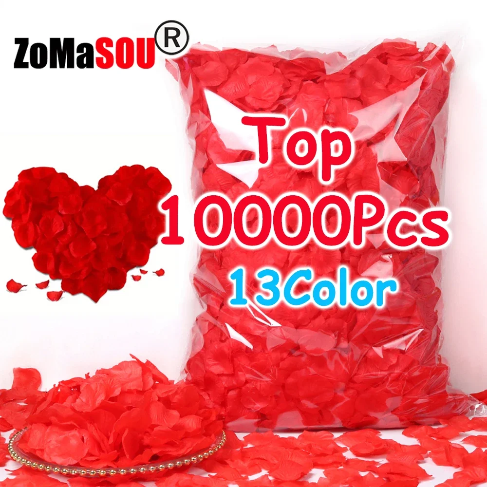 100-10000Pcs Artificial Fake Rose Petals Colorful Red White Gold Roses ...