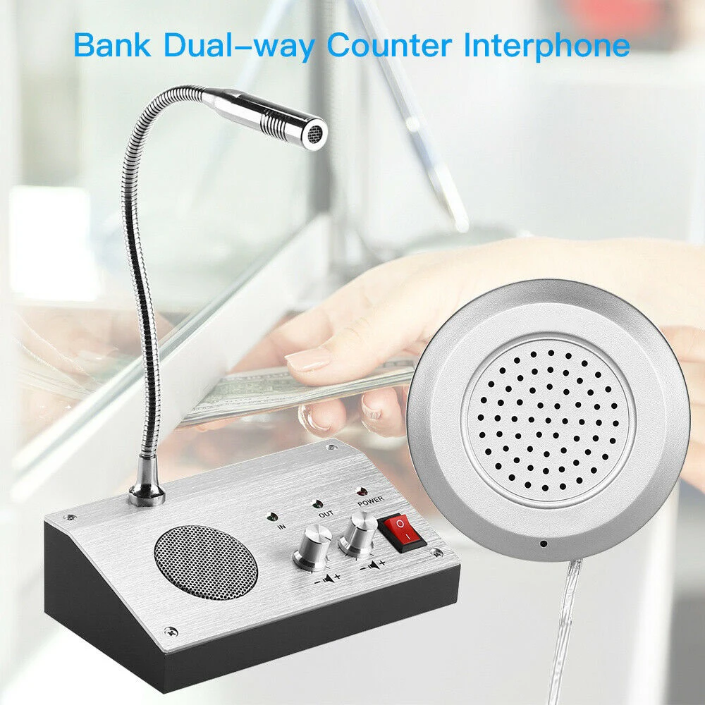 Dual-Way-Window-Intercom-System-Bank-Counter-Interphone-Zero-Touch-For ...