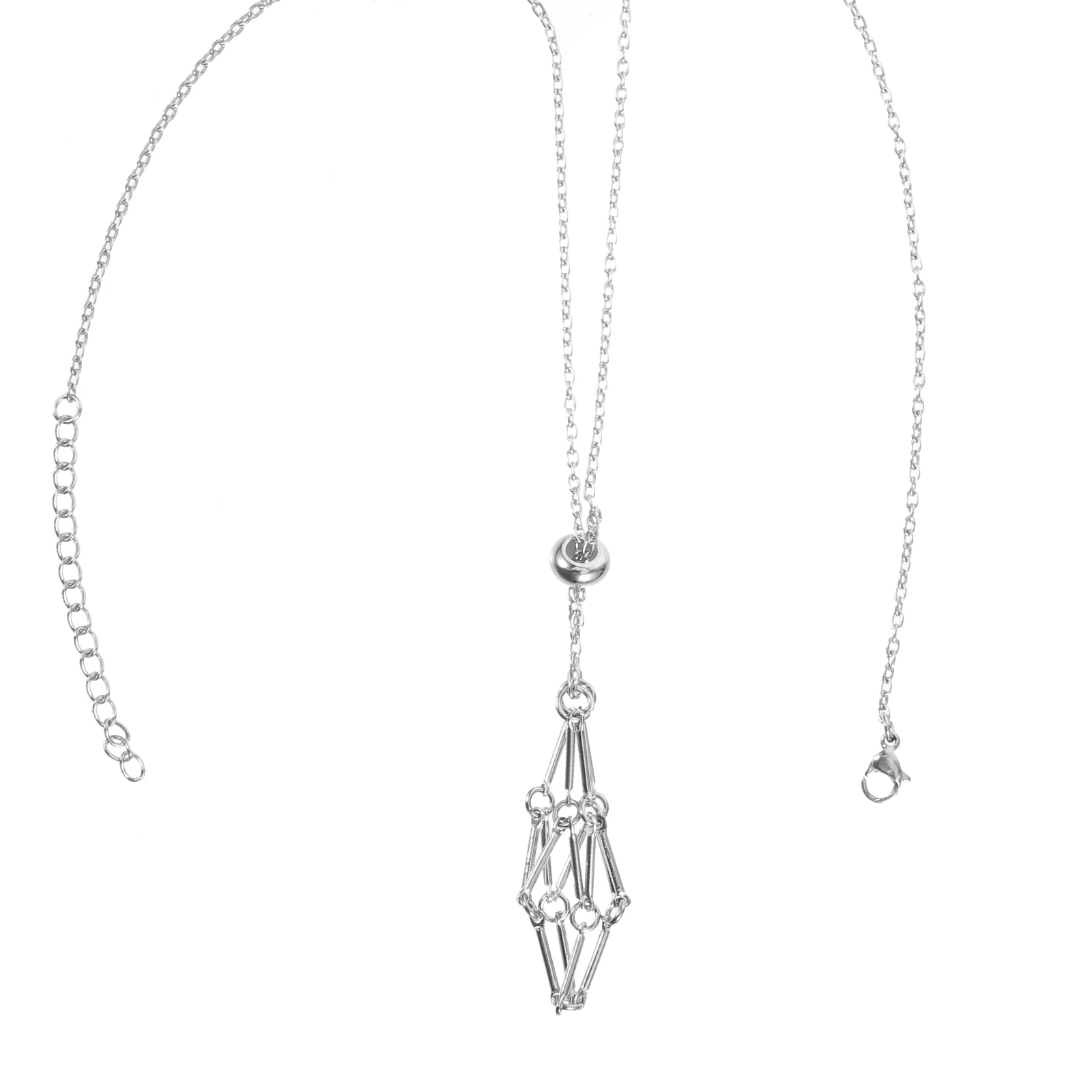 Necklace-Holder-Cage-Crystal-Stone-Pendant-Cord-Necklaces-Gemstone ...