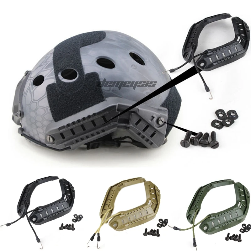 Fast ARC Helmet Accessory Rail Mount Kit Helmet Side Rail Guide for ...