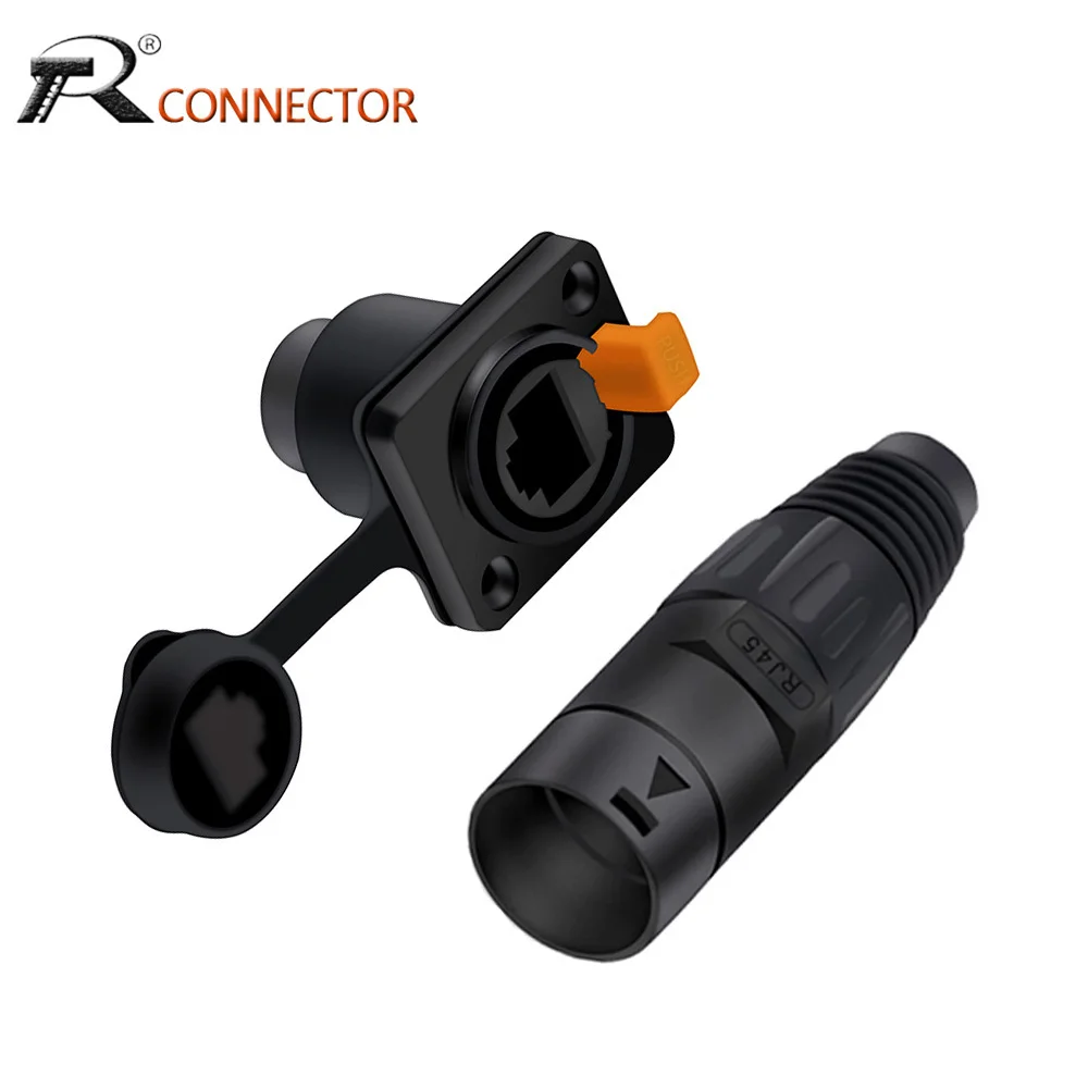 2pcs/1set RJ45 Waterproof 8P8C Ethernet/Network Connector Sockets Panel ...