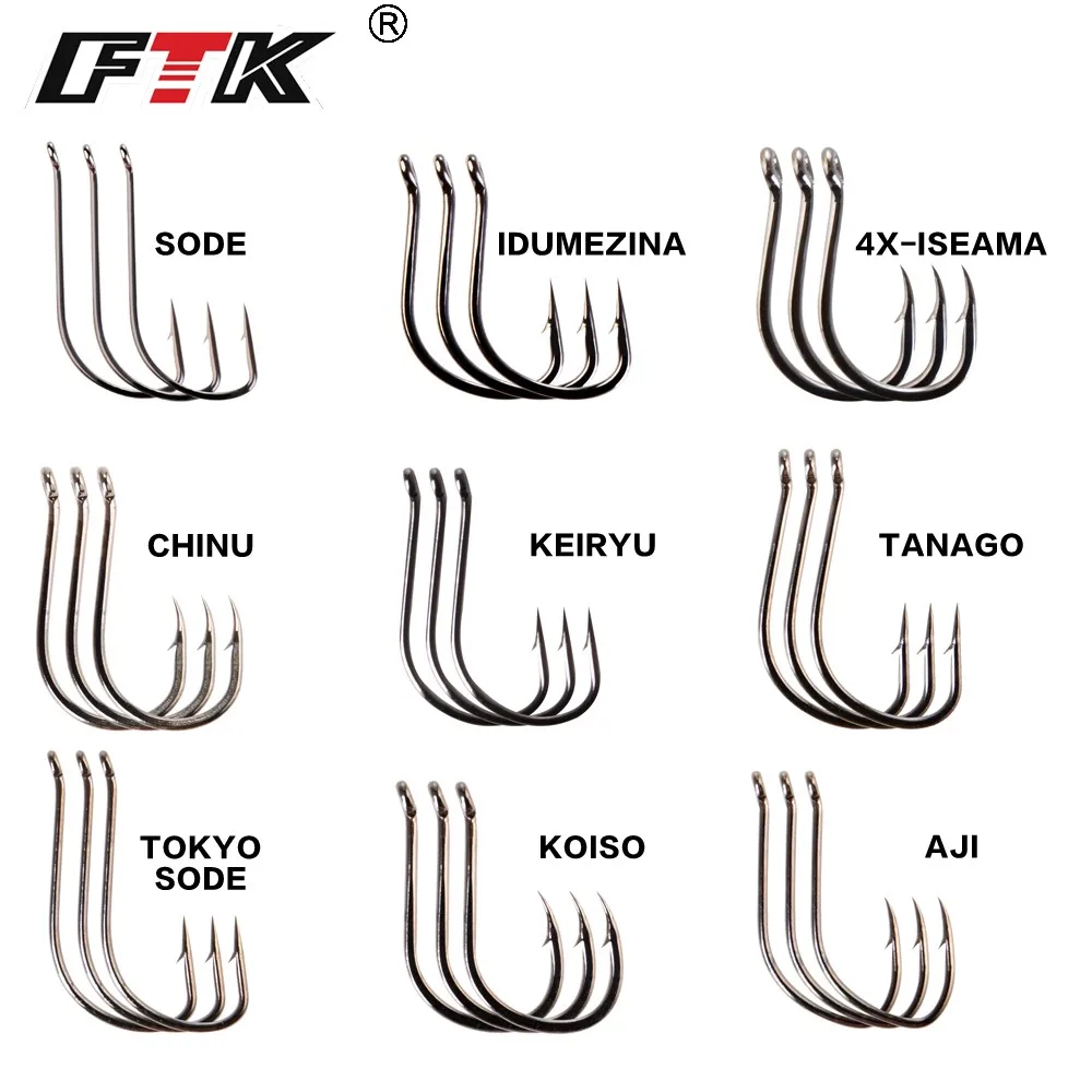 FTK-9-Kinds-Sharp-Carp-Fishing-Hook-High-Carbon-Stainless-Steel-Barbed ...