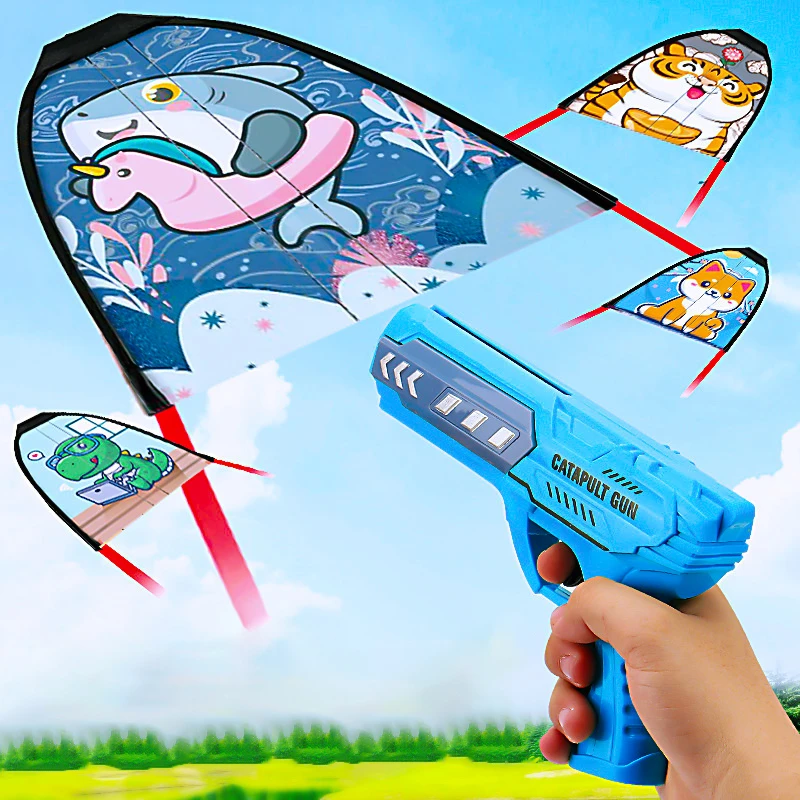 Kids Kite Launcher Catapult Kite Gun Glider Hand Throw Outdoor Garden ...