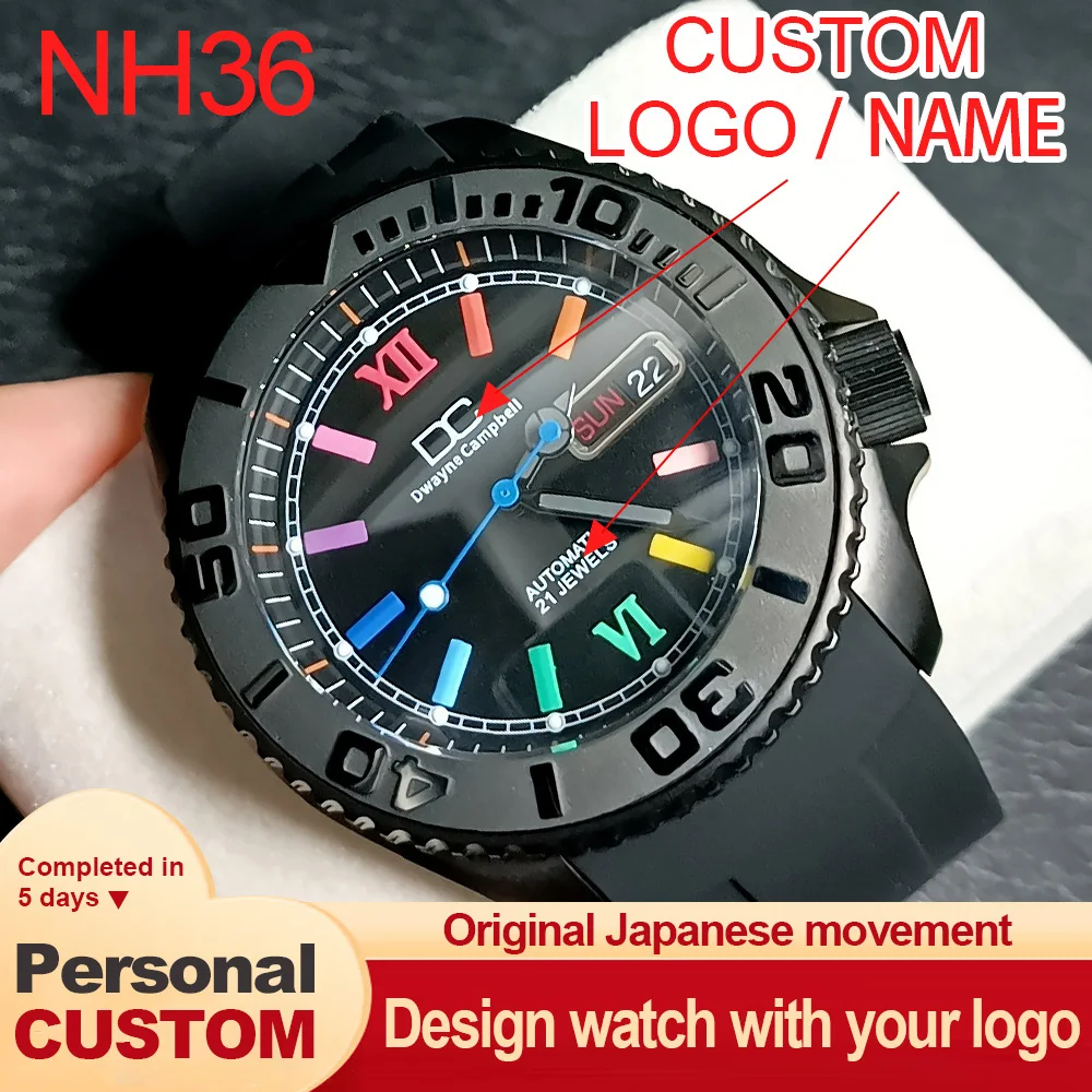 Custom Fashion Japan NH36 40.5mm Men's watches Sapphire Case Automatic ...
