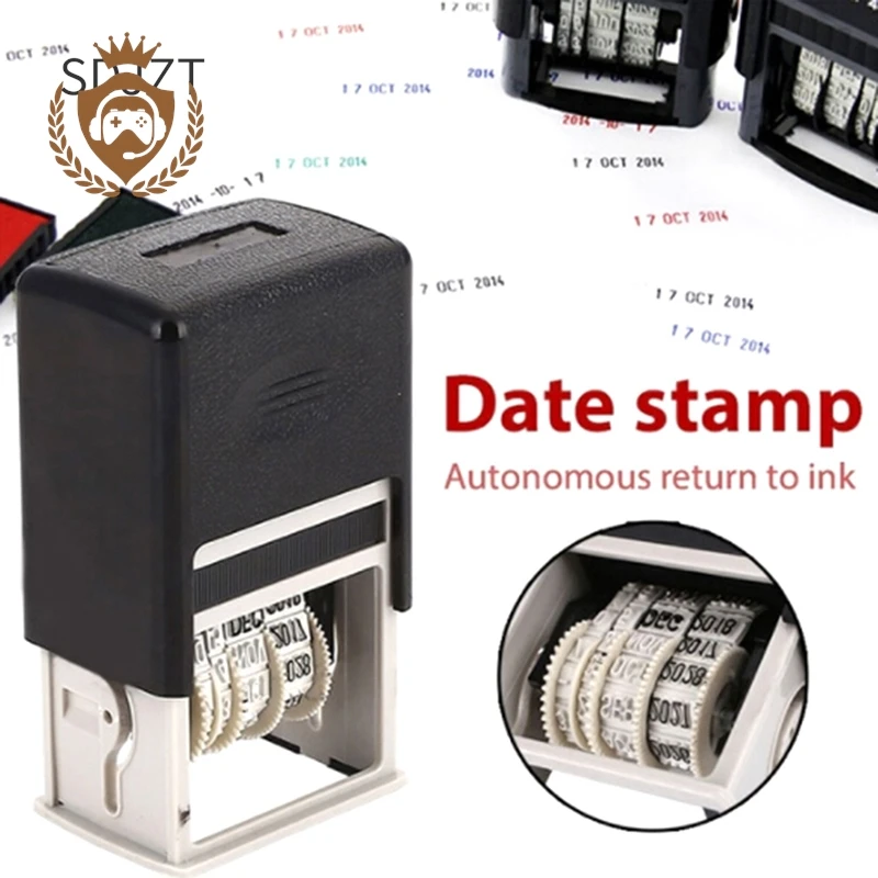 1Pcs-Self-Inking-Date-Stamp-Square-Multicolor-English-Seals-DIY ...