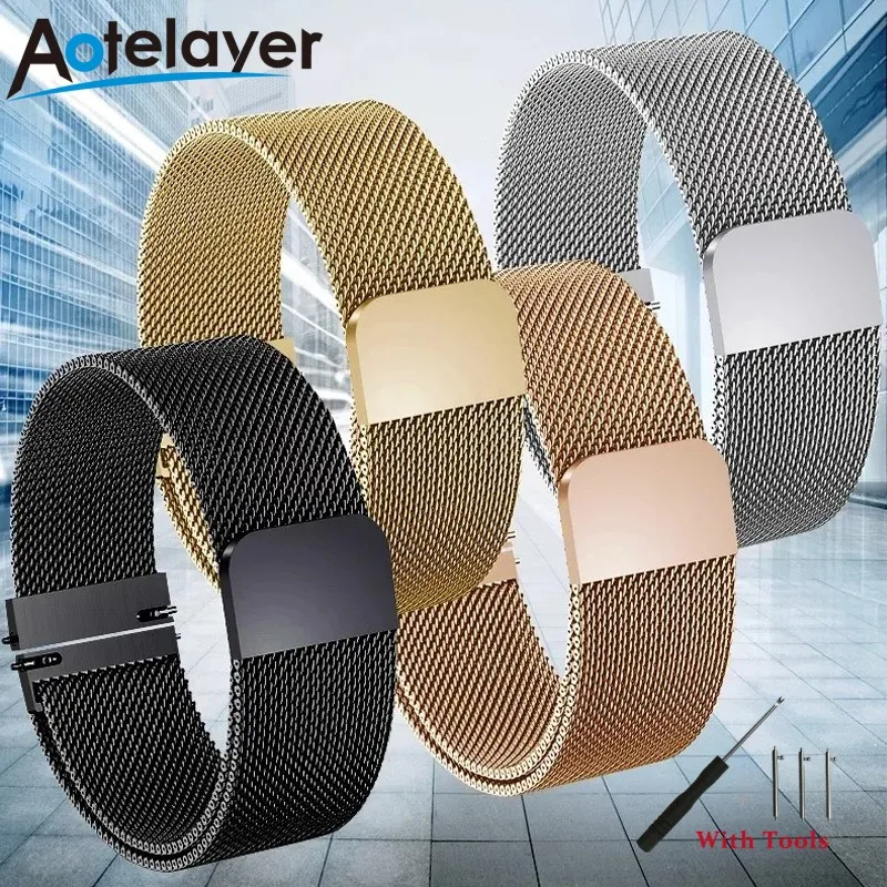 12mm-14mm-16mm-18mm-20mm-22mm-24mm-Quick-Release-Milanese-Loop-Watch ...