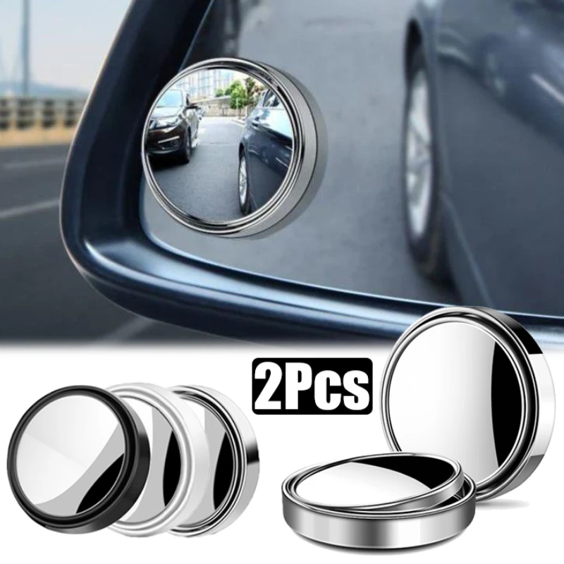 2Pcs-Car-Round-Frame-Convex-Blind-Spot-Mirror-360-Degree-Wide-angle ...