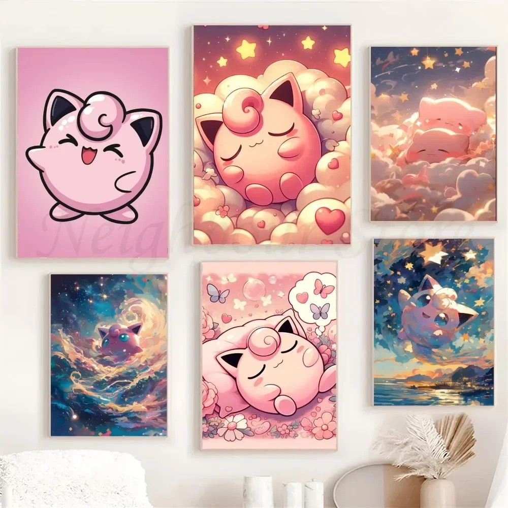1pc Anime J-Jigglypuff Poster Poster Art Print Bar Living Room ...