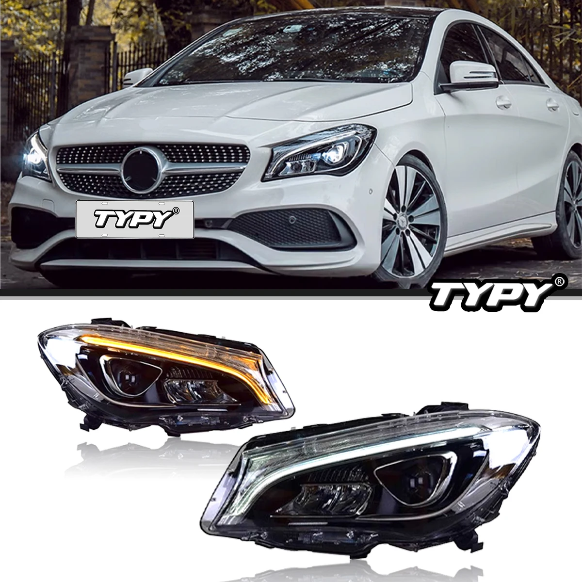 TYPY-Car-Headlights-For-Benz-CLA-W117-2014-2018-LED-Car-Lamps-Daytime ...