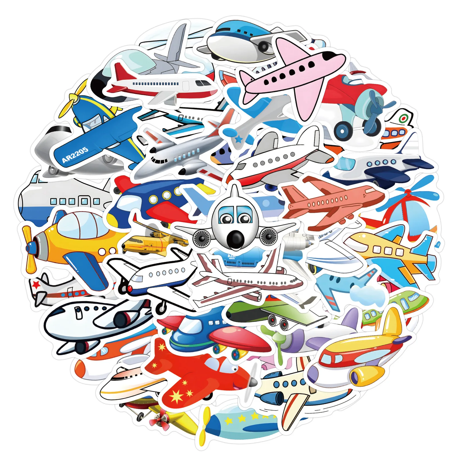 10-30-60PCS-Transportation-Aircraft-Stickers-For-Waterproof-Decal ...