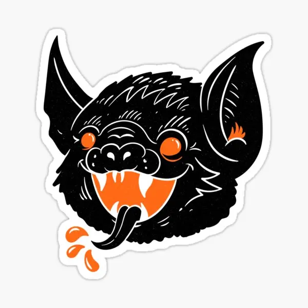 Vintage Bat Halloween 5PCS Stickers for Living Room Cartoon Bumper ...