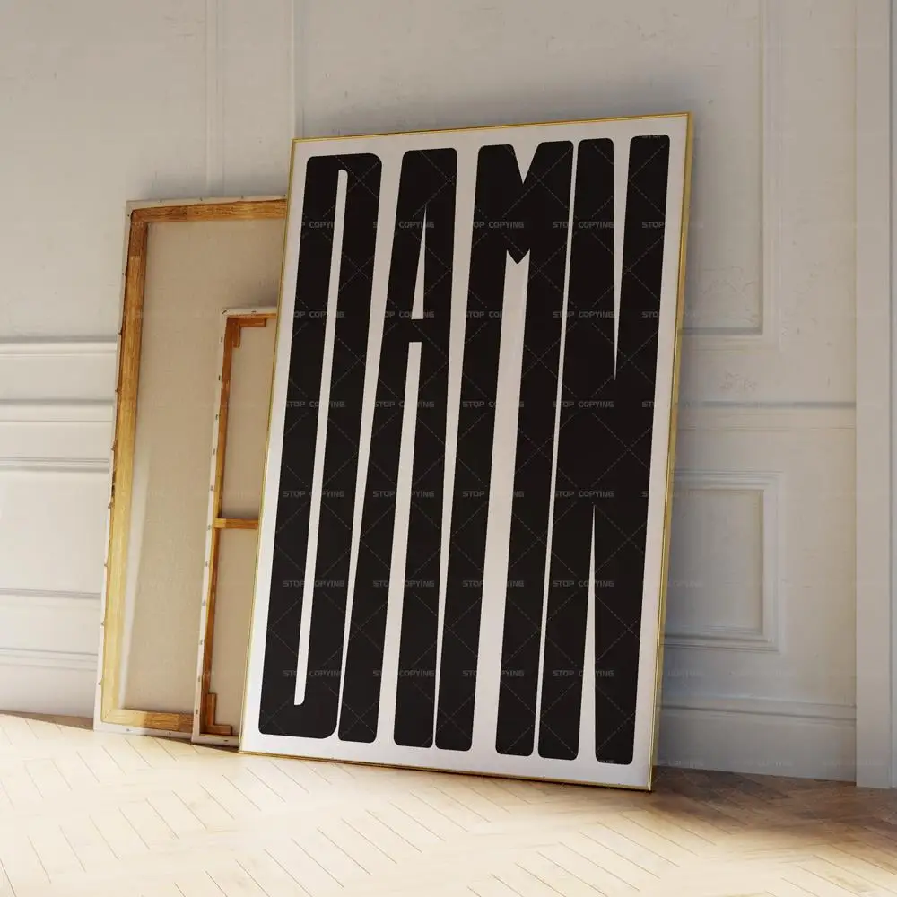 Modern-Nordic-Minimalist-DAMN-Quotes-Black-Red-Wall-Art-Canvas-Painting ...