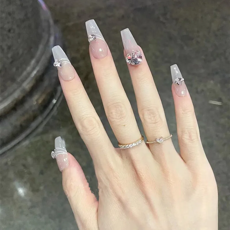 10Pcs-Luxury-Handmade-Press-On-Nails-Long-Fake-Nail-Full-Cover ...