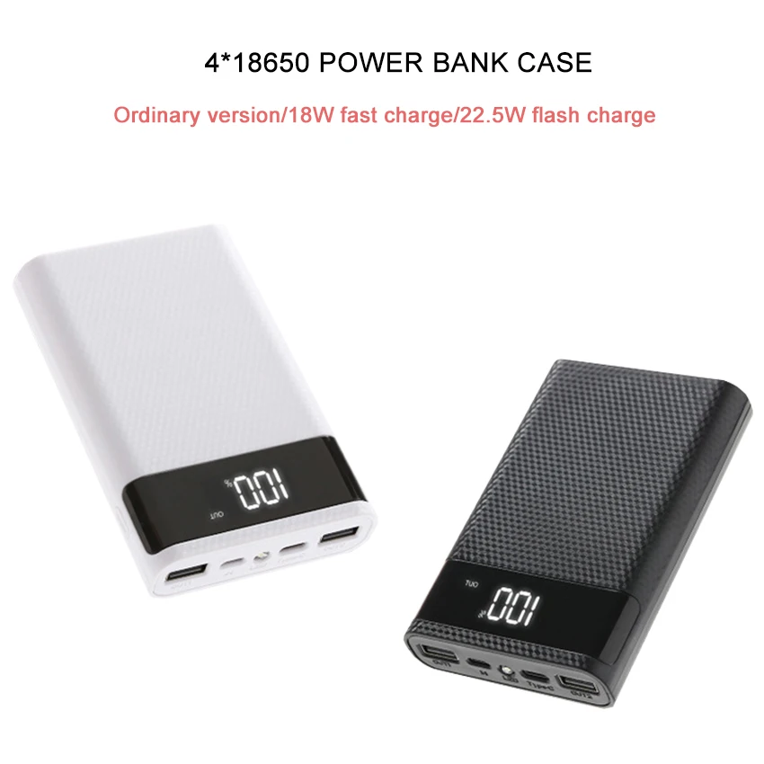 4-18650-Power-Bank-Cases-Battery-Holder-Dual-USB-Type-C-Charge-DIY ...