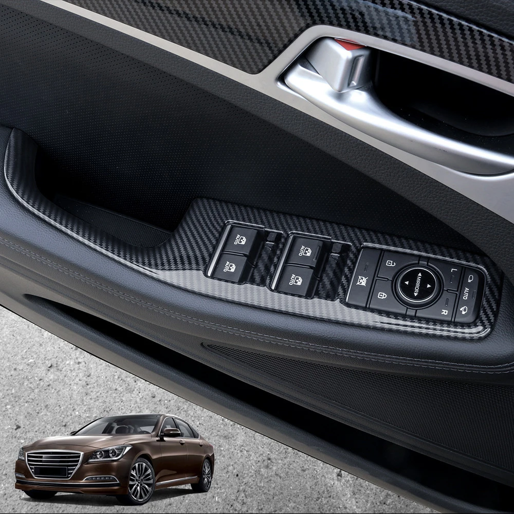 Car Interior Carbon Fiber Style Sticker Windows Control Panel Cover ...