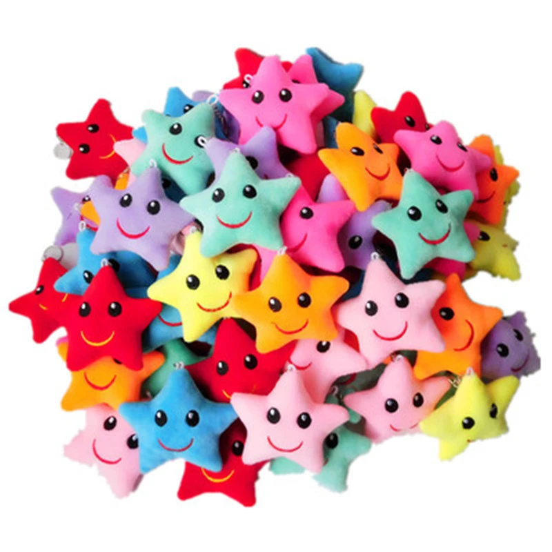 Many Colors Mini Star Plush Keychains Super Soft Cute Little Star Dolls ...