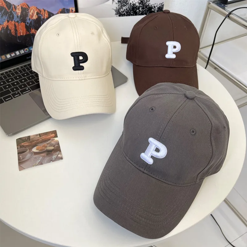 Gorra de béisbol con letras P para hombre y mujer, gorro ajustable para ...