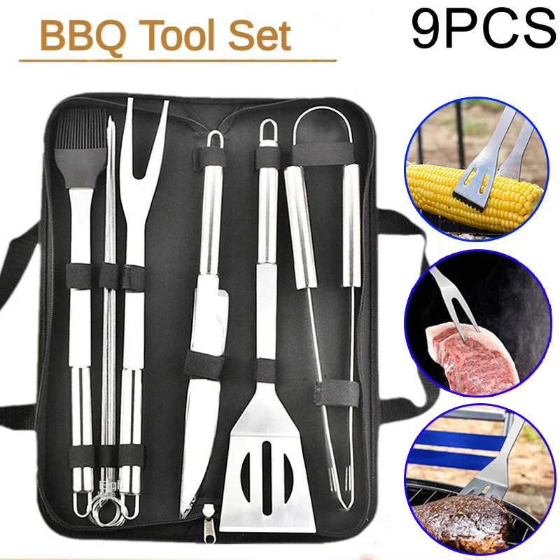 Stainless-Steel-Barbecue-Accessory-Combination-Tools-Outdoor-Picnic ...