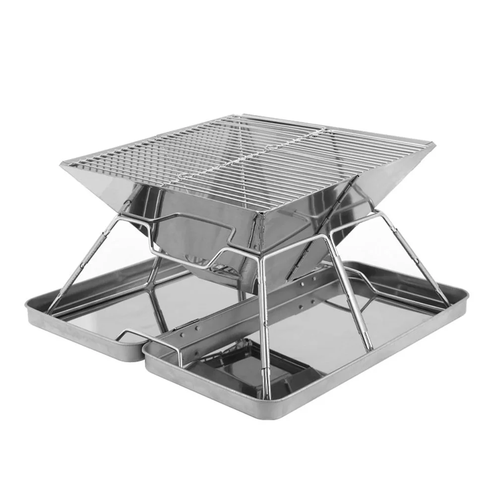 Portable-Camping-Wood-Stove-Brazier-Folding-Campfire-Grill-Barbecue ...