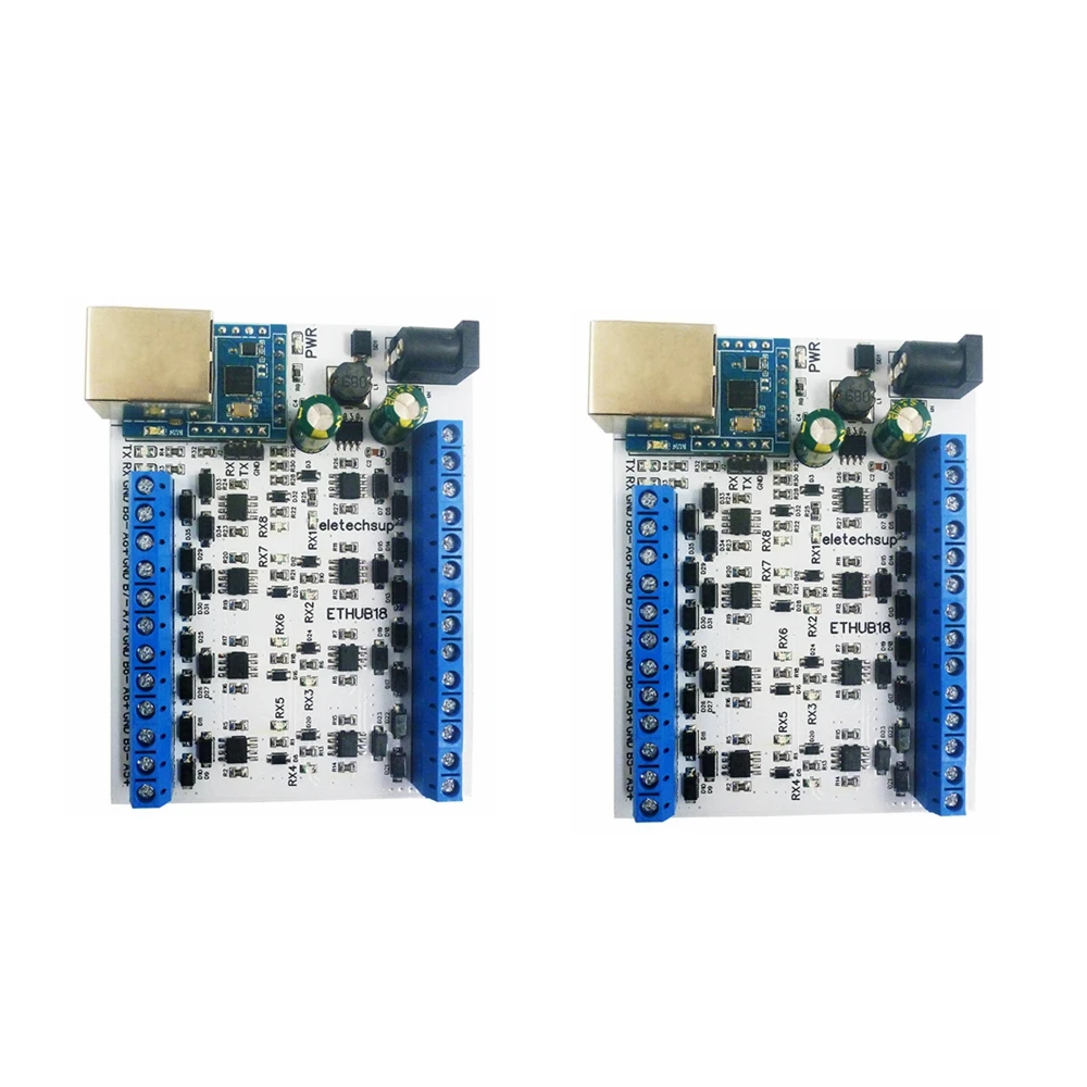 2PCS-ETHUB18-Ethernet-Network-RJ45-to-8-Port-RS485-HUB-Converter-for ...