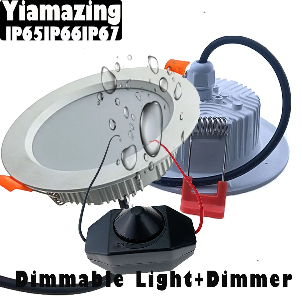 White Dimmable With Dimmer IP65 IP66 IP67 LED Downlight Outdoor ...
