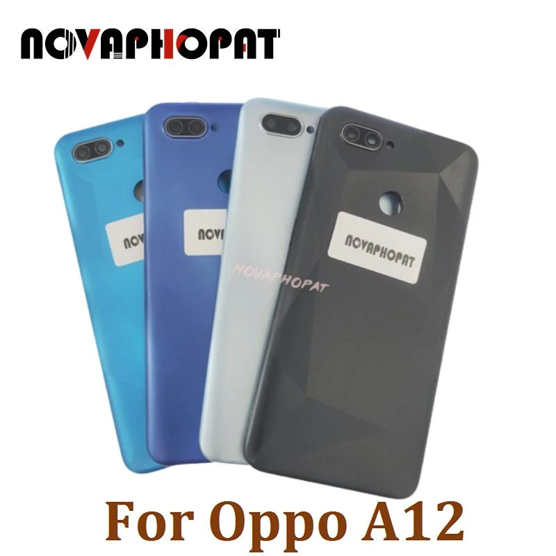 For Oppo A12 Battery Cover Back Rear Door Housing Case Back Cover With ...