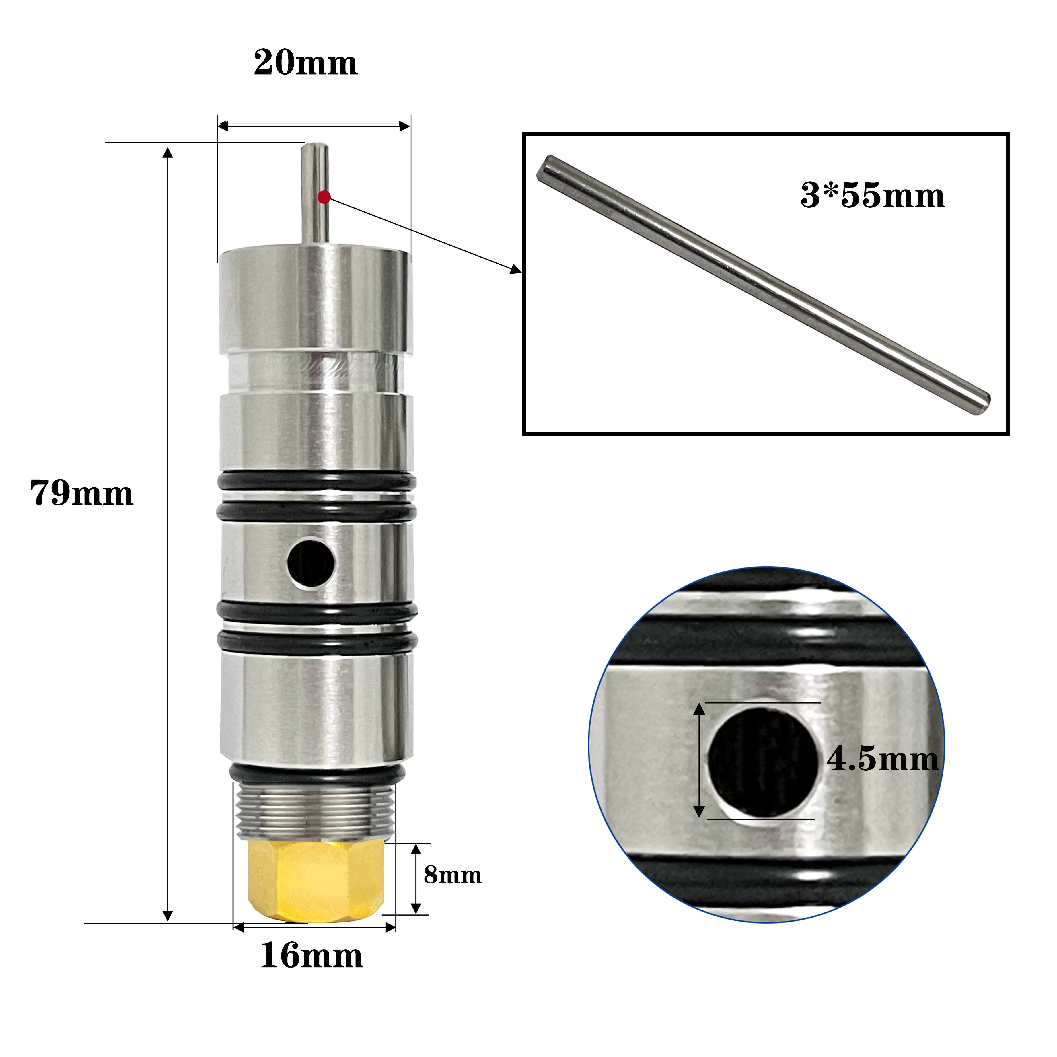 M16-1-Air-Outlet-Adapter-Z-Valve-Regulator-Head-Stainless-Steel ...