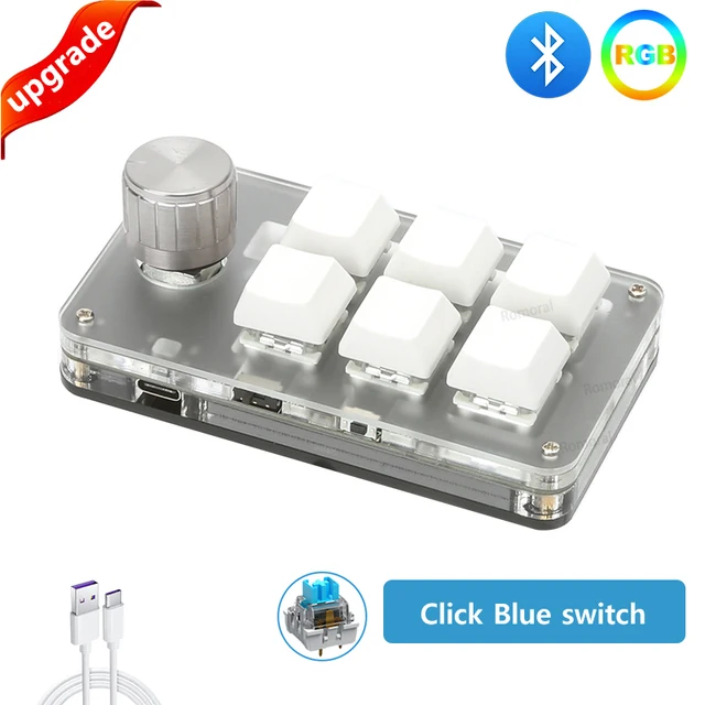 USB Custom Macro Programming Keyboard Bluetooth Mechanical Keyboard Volume Button Knob for ...