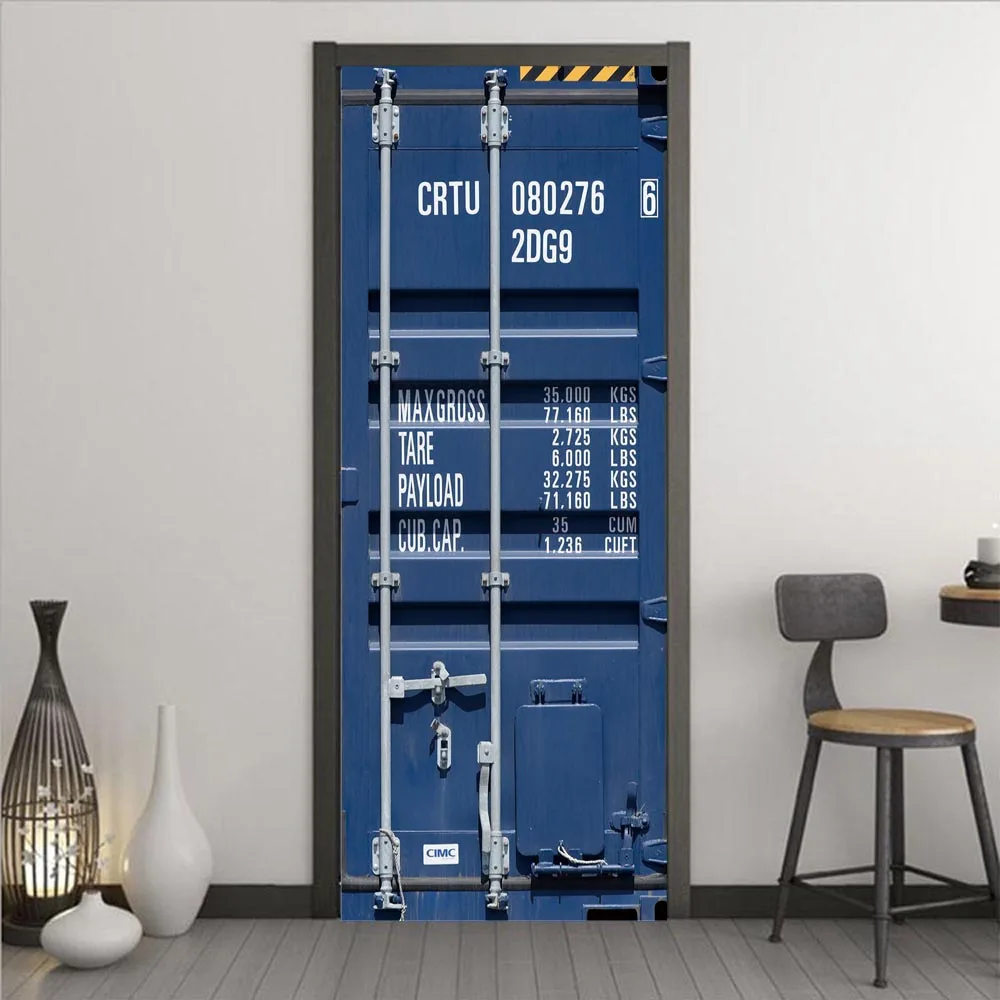 3D-High-Simulation-Container-Door-Seriesr-Door-Stickers-Wallpaper ...