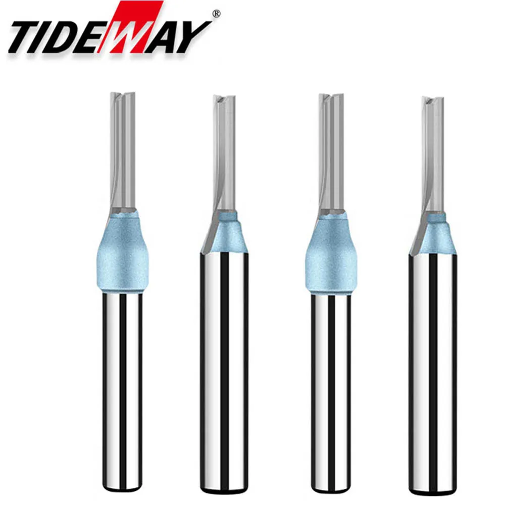 Tideway 1/2" 1/4" Shank 2 Flute Milling Cutter Tct Straight Router Bits ...